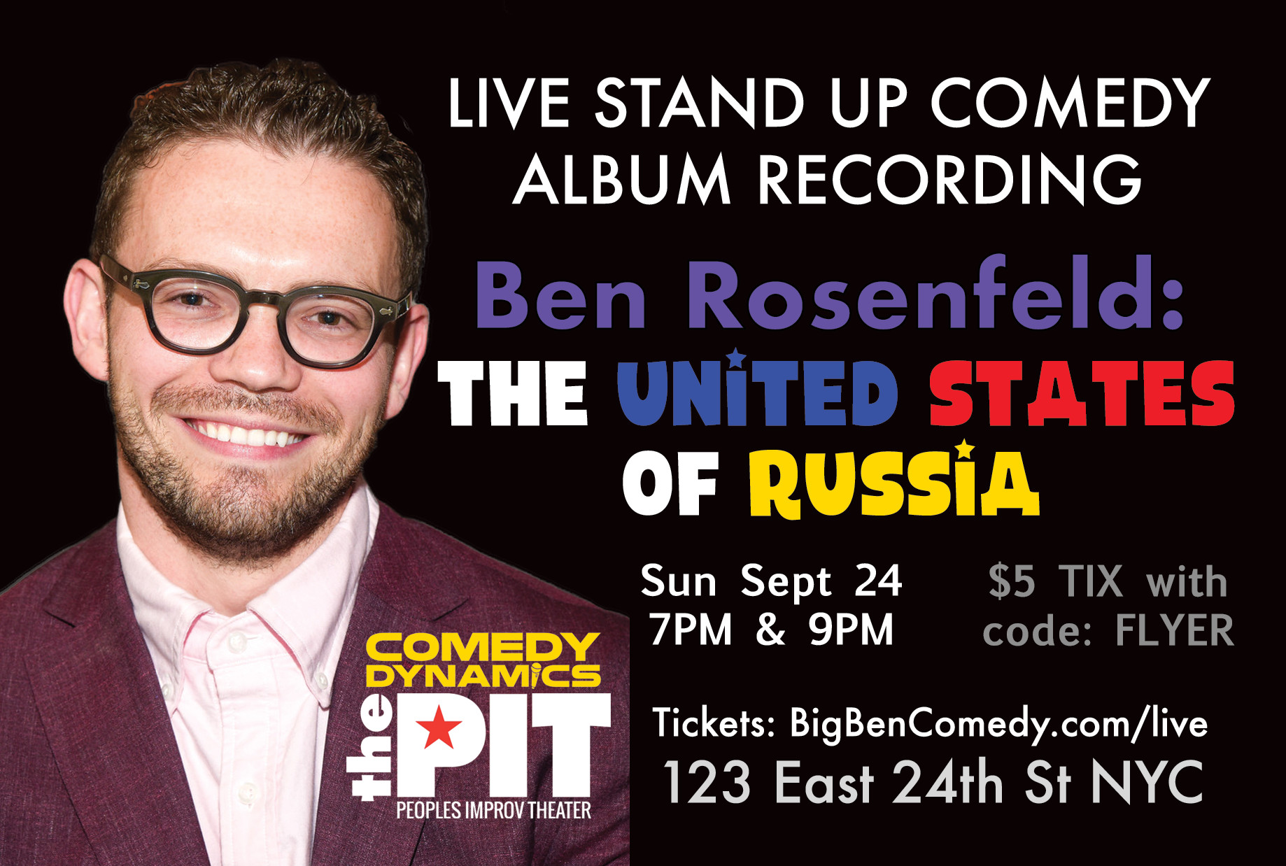 Ben To Record 3rd Comedy Album Sep 24 in NYC - Ben Rosenfeld